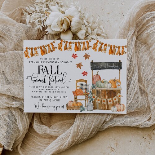 Fall Festival Invitation Church Fall Festival Invite Harvest - Etsy