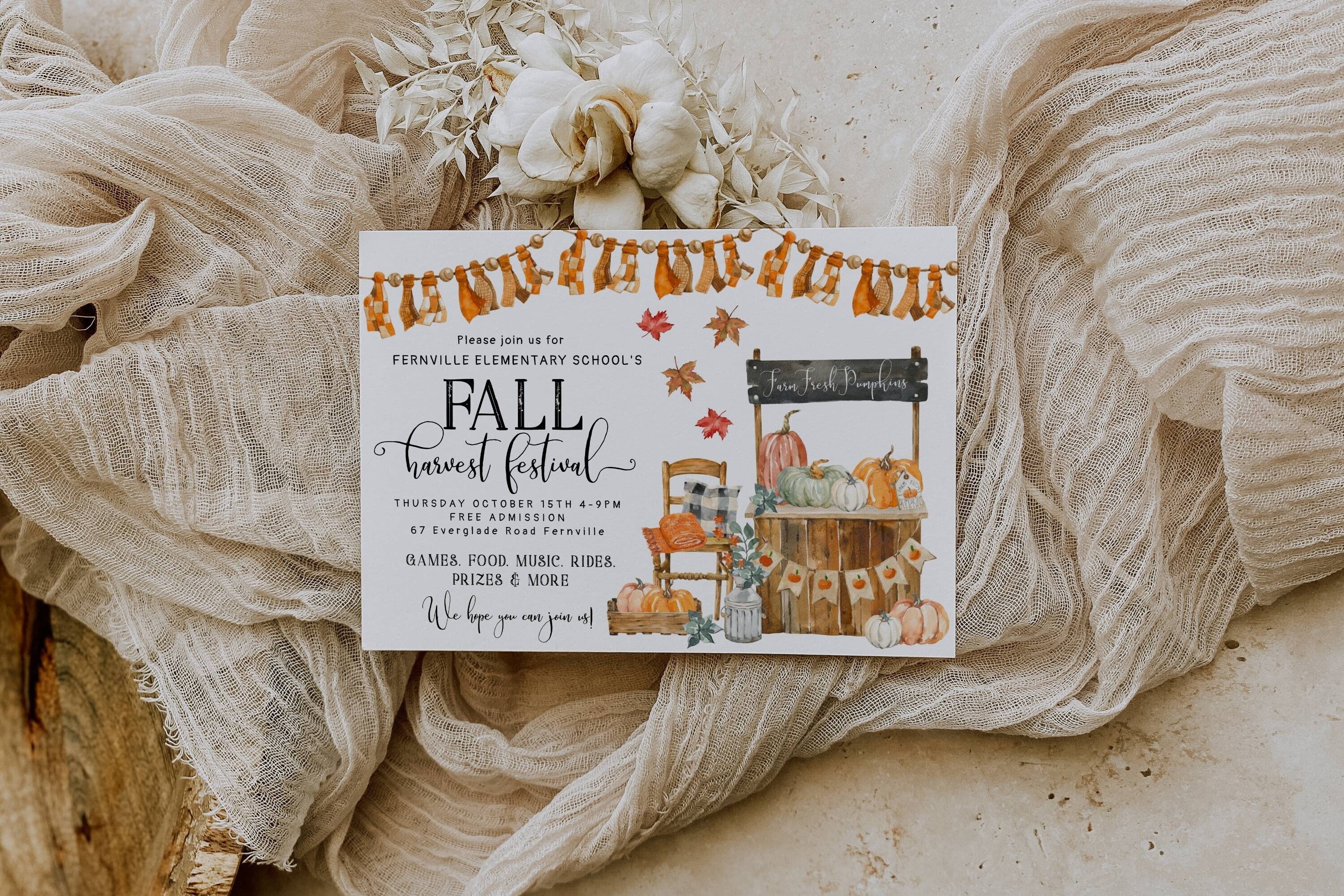 Fall Harvest Festival Invitation Template Printable Fall - Etsy