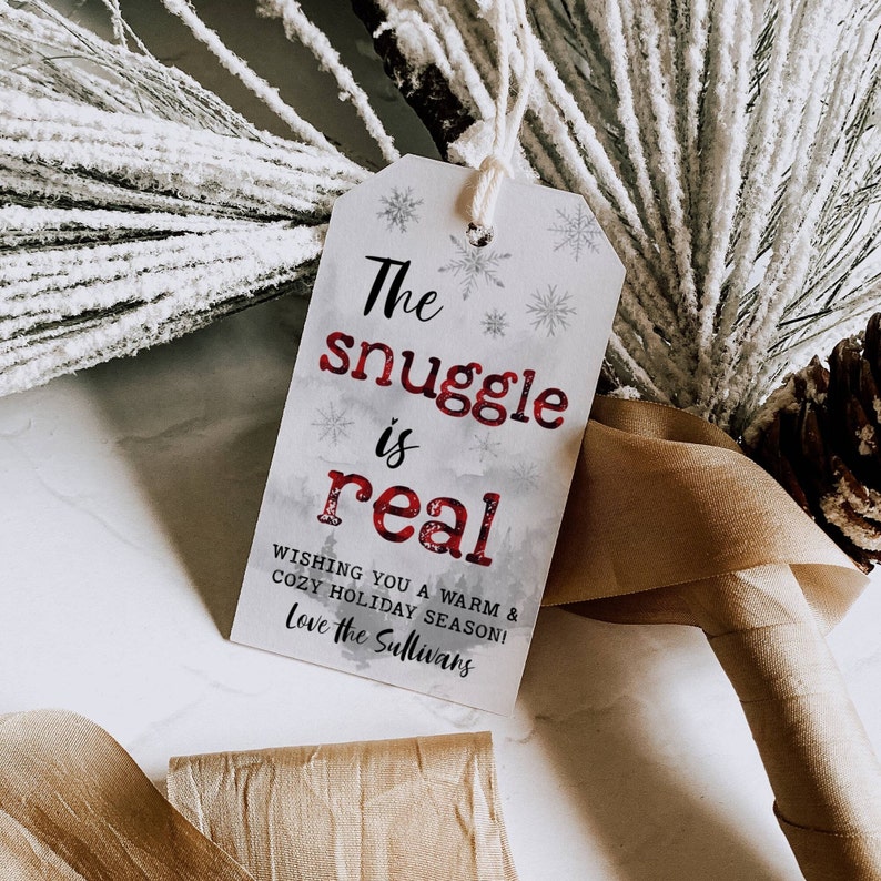 The Snuggle is Real Christmas Tag Template, Printable Warm and Cozy ...