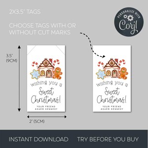 Sweet Christmas Gift Tag Template, Printable Holiday Favor Tag ...