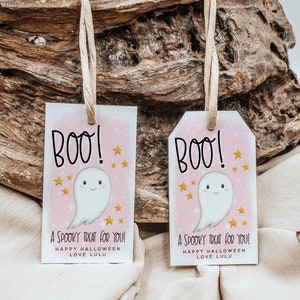 Cute Ghost Halloween Gift Tag Template, Printable Boo Spooky Treat ...