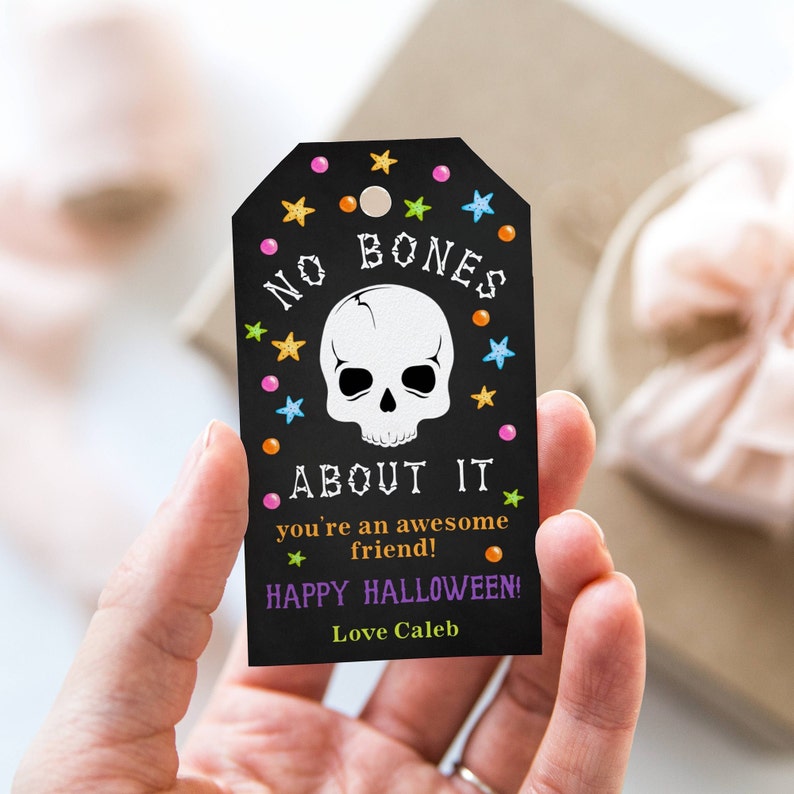 No Bones About It Halloween Gift Tag Template, Printable Halloween ...