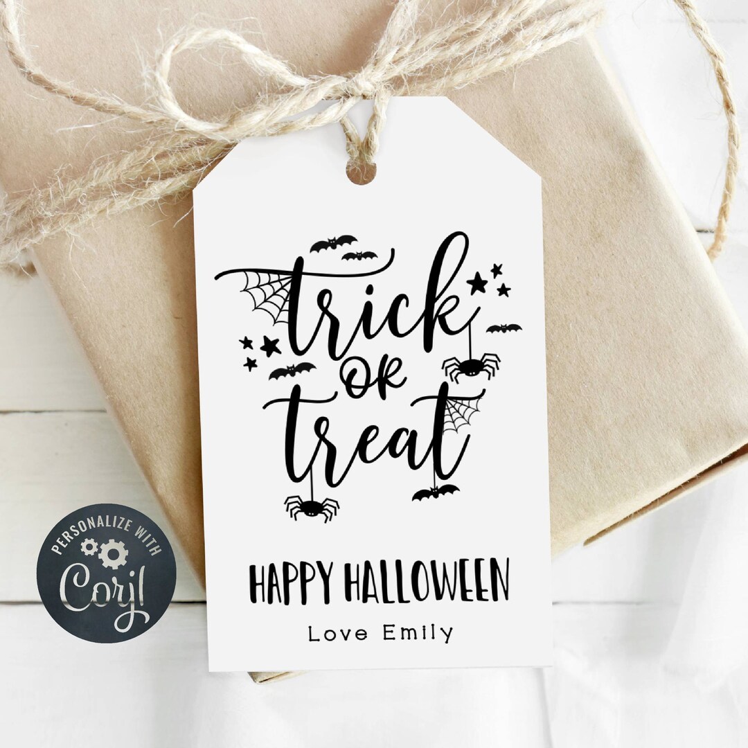 Halloween Favor Tag Template, Printable Trick or Treat Gift Tags ...