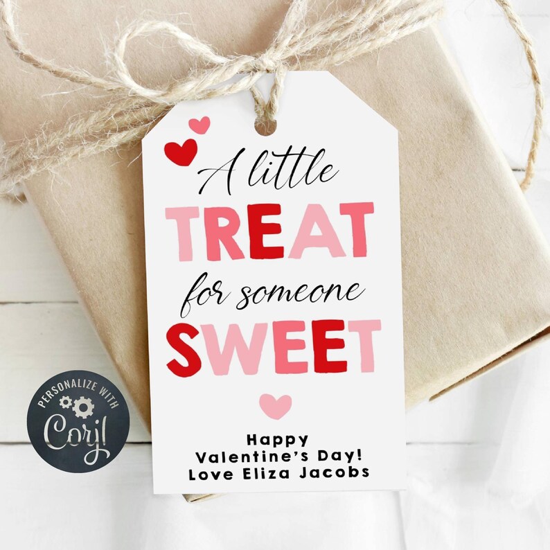 Valentine's Day Gift Tag Template, Printable A Little Treat for Someone ...