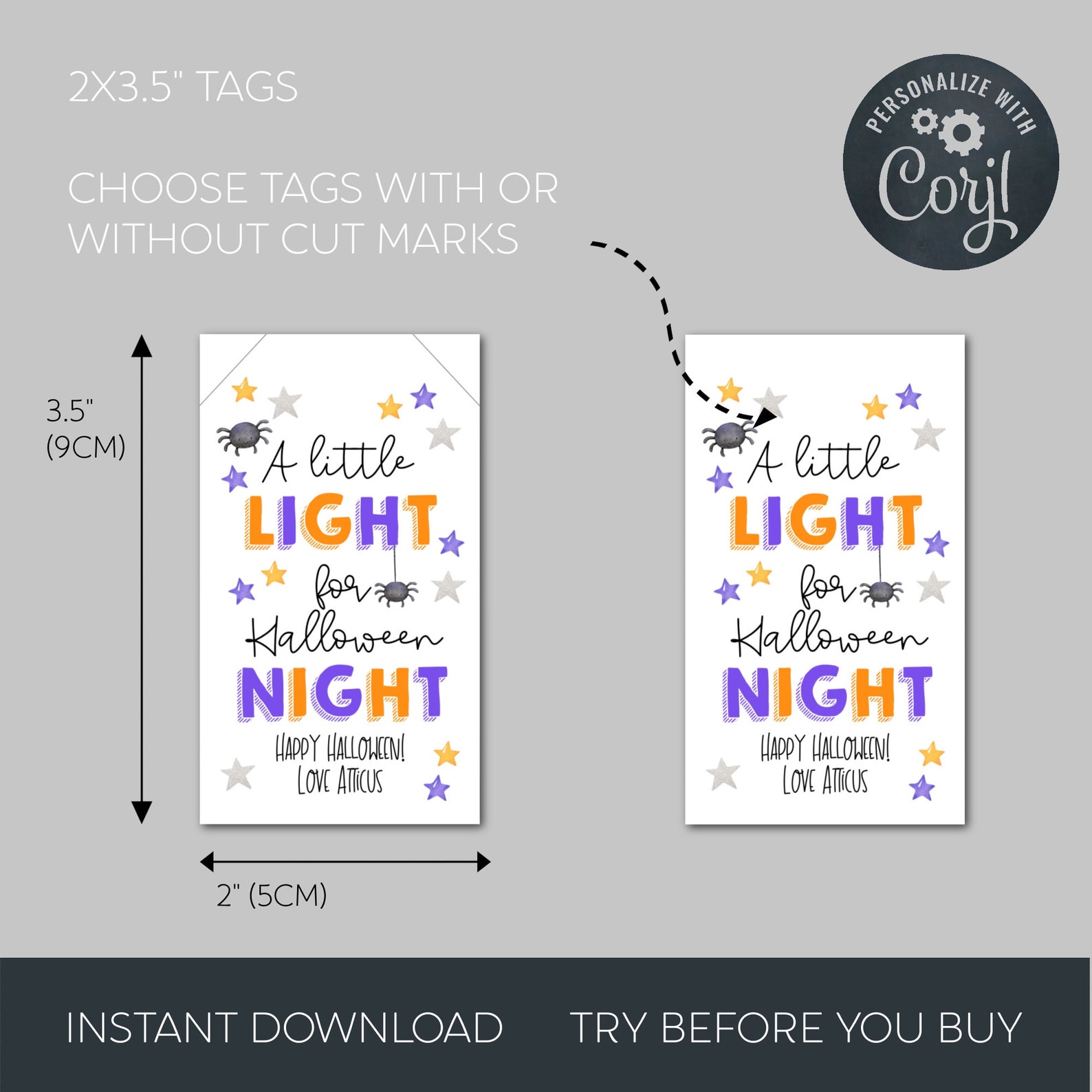 Printable Halloween Glow Stick Gift Tag Template A Little - Etsy
