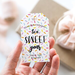Sweet Year Gift Tag Template, Printable Rainbow Sprinkles Back to ...