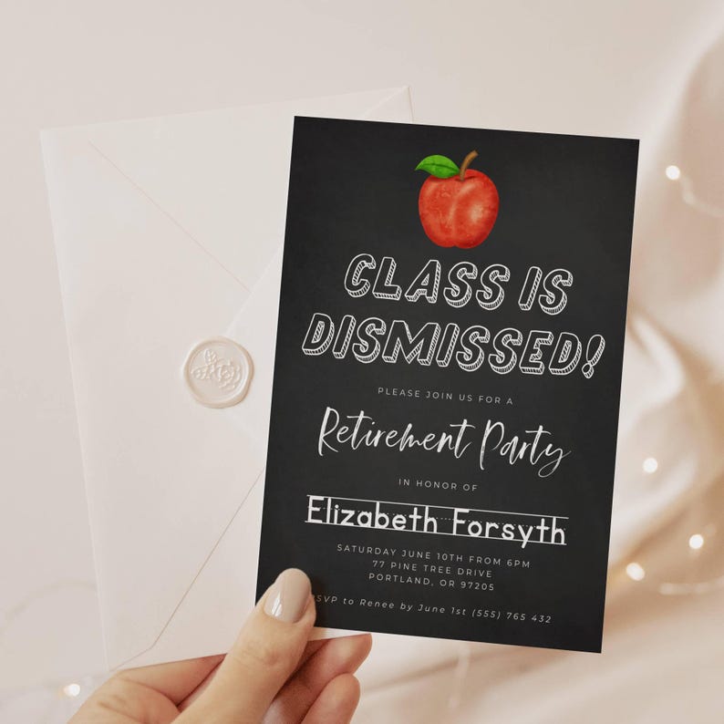 Teacher Retirement Party Invitation Template, Printable Class is ...