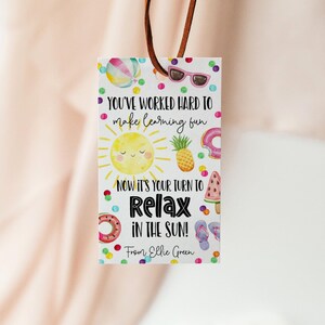 Summer Teacher Appreciation Gift Tag Template, Printable Your Turn to ...