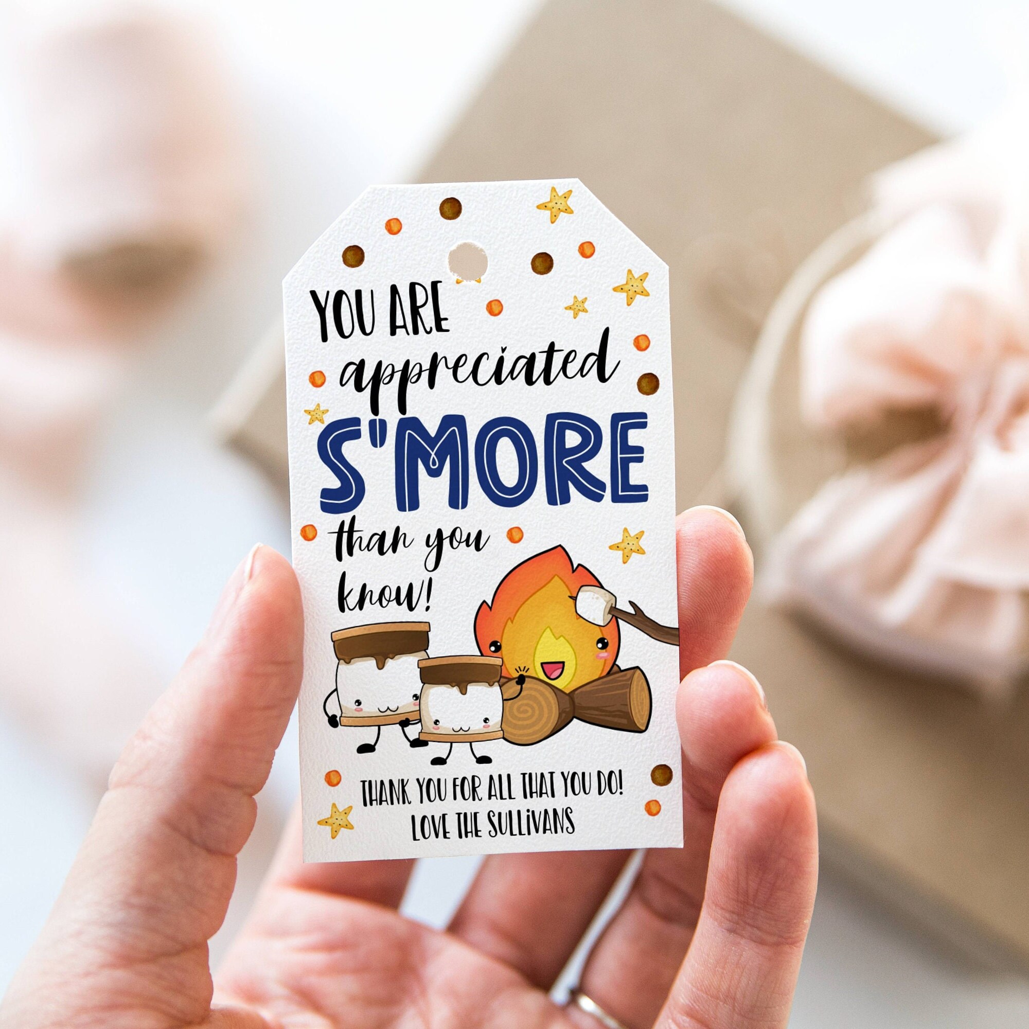 Editable S'mores Gift Tag Template, Printable Appreciated Smore Than ...