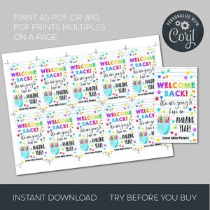 Editable Welcome Back to School Tag Template Printable First - Etsy