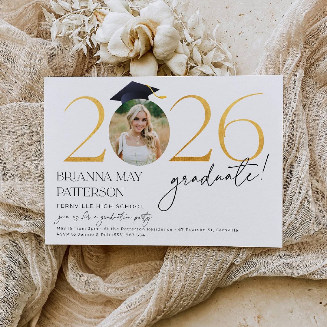 2026 Graduation Party Invitation Template, Printable Graduate ...