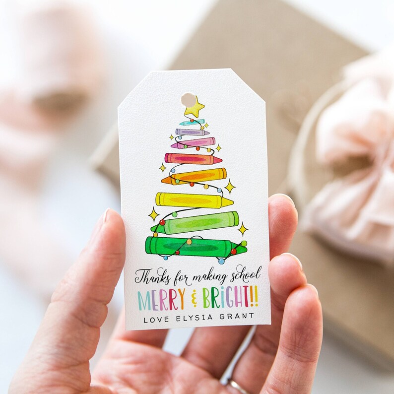 Thanks for Making School Merry & Bright Christmas Gift Tag Template ...