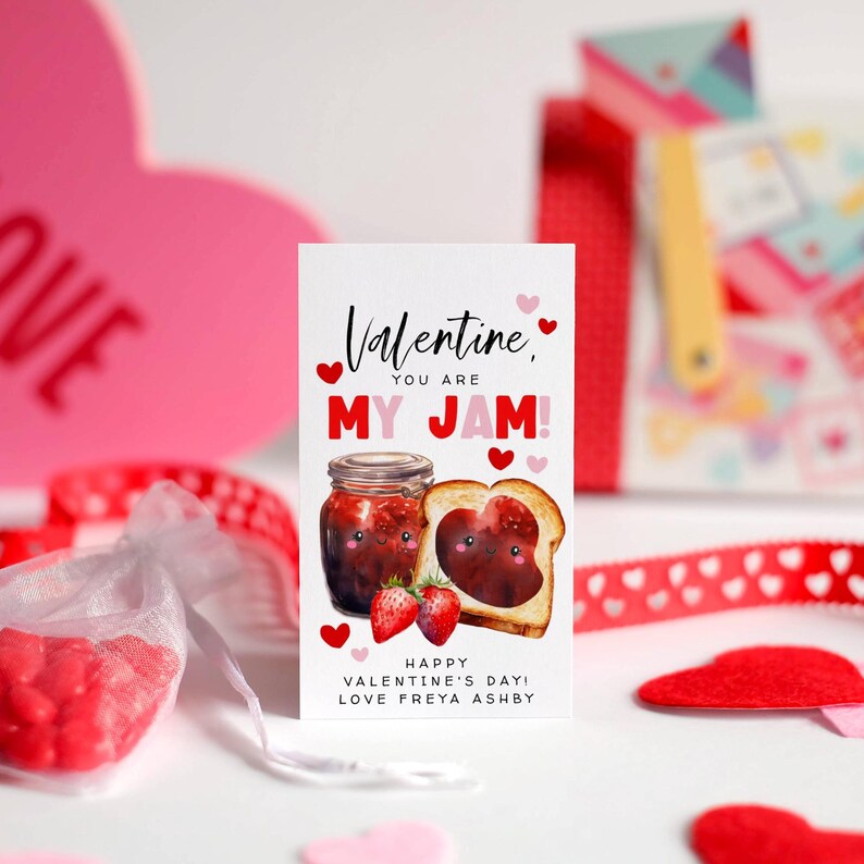 Jam Valentine's Day Gift Tag Template, Printable You Are My Jam Favor ...
