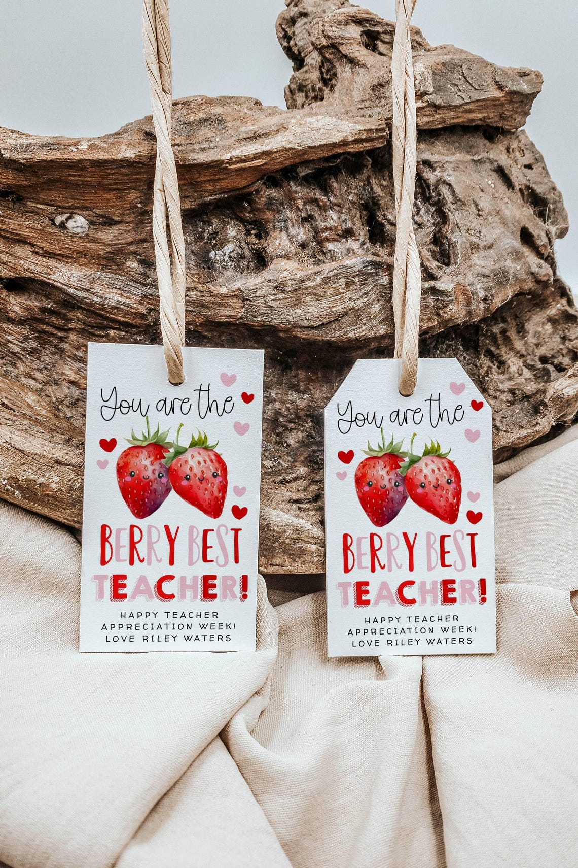 Berry Best Teacher Gift Tag Template, Printable Strawberry Teacher ...