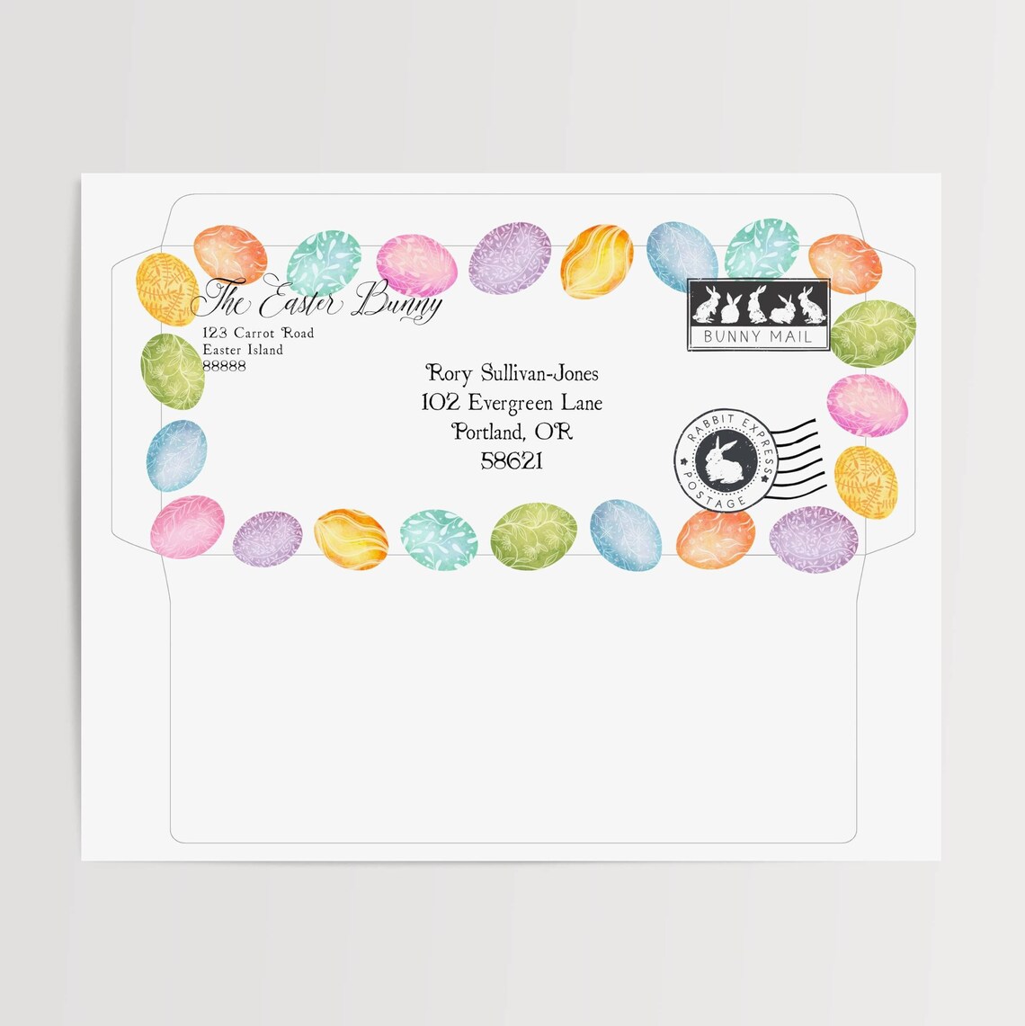 Editable Letter From the Easter Bunny Envelope Template, Printable ...