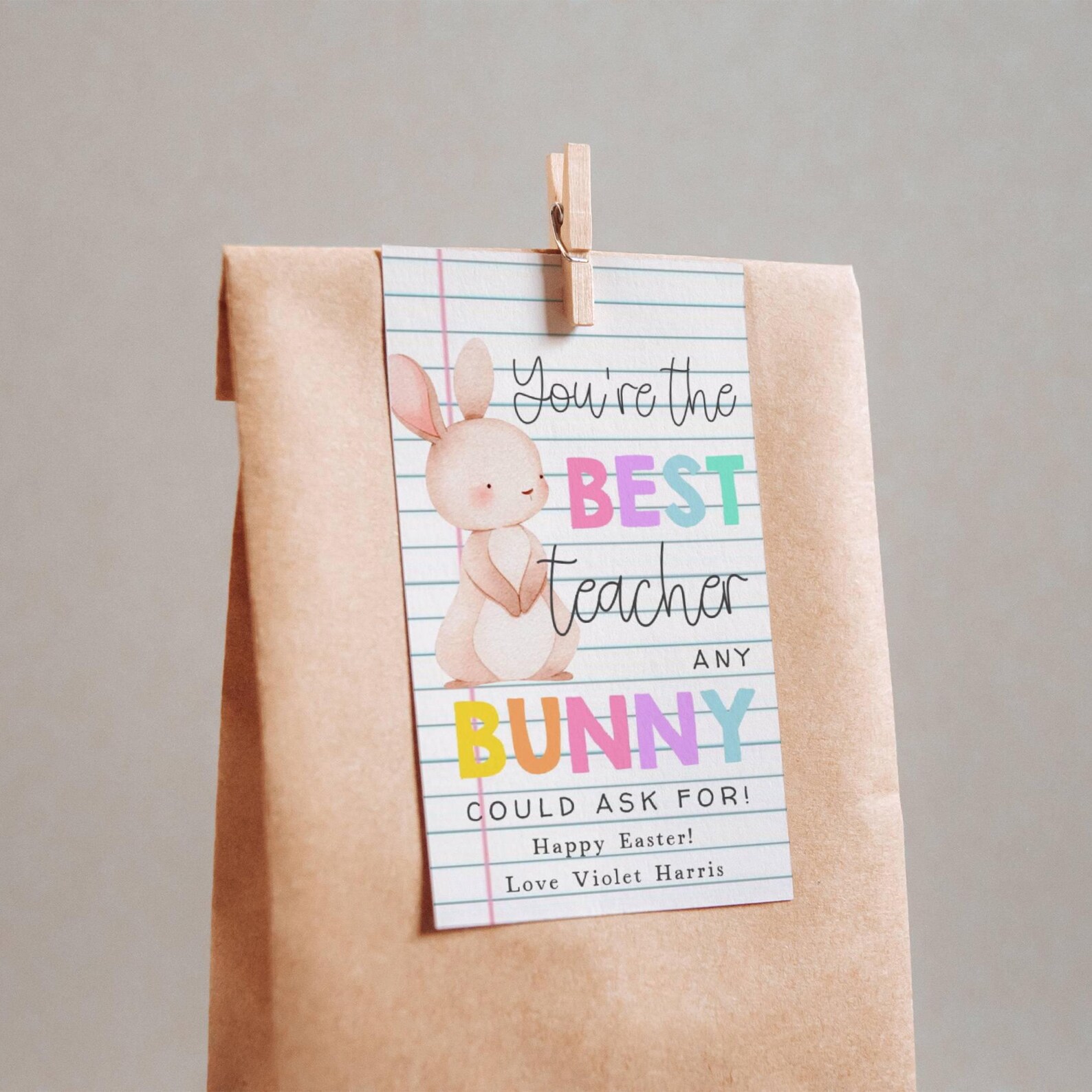 Best Teacher Any Bunny Could Ask for Gift Tag Template, Printable ...