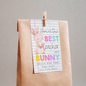 Best Teacher Any Bunny Could Ask for Gift Tag Template, Printable ...