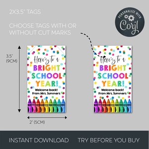 Here's to A Bright School Year Gift Tag Template, Printable Back to ...