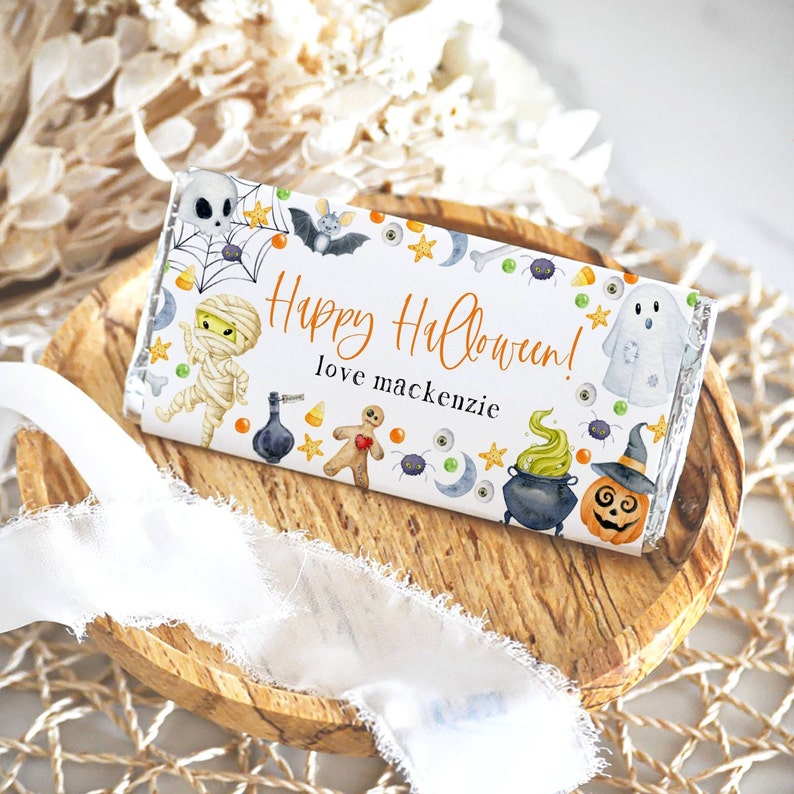 Halloween Candy Bar Wrapper Template, Printable Trick or Treat ...