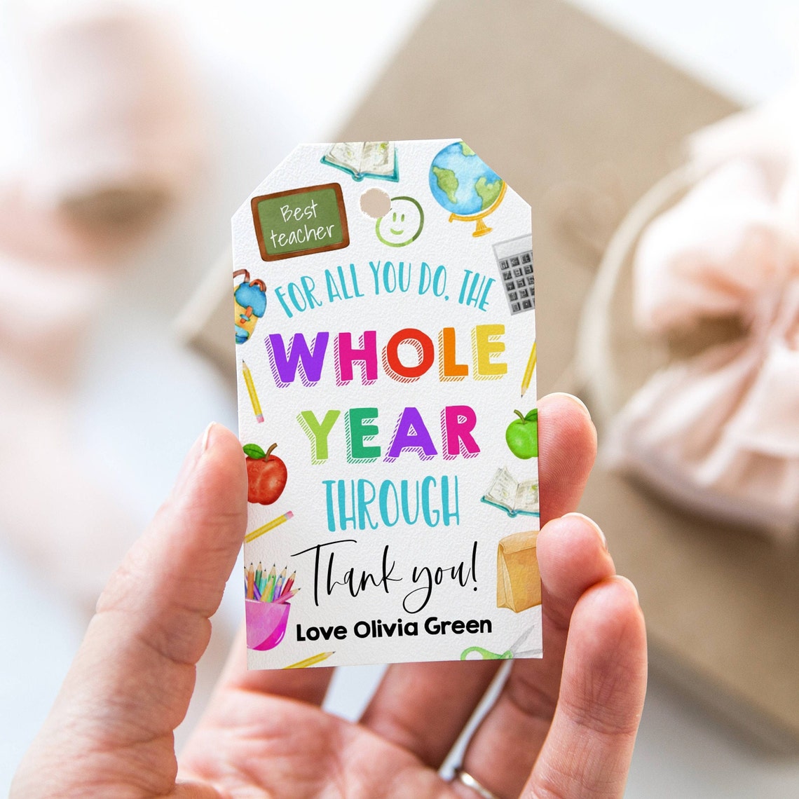 Printable Teacher Appreciation Gift Tag Template, for All You Do the ...