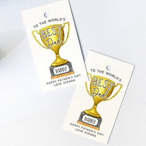 World's Best Dad Trophy Gift Tag Template, Printable Father's Day Tags ...