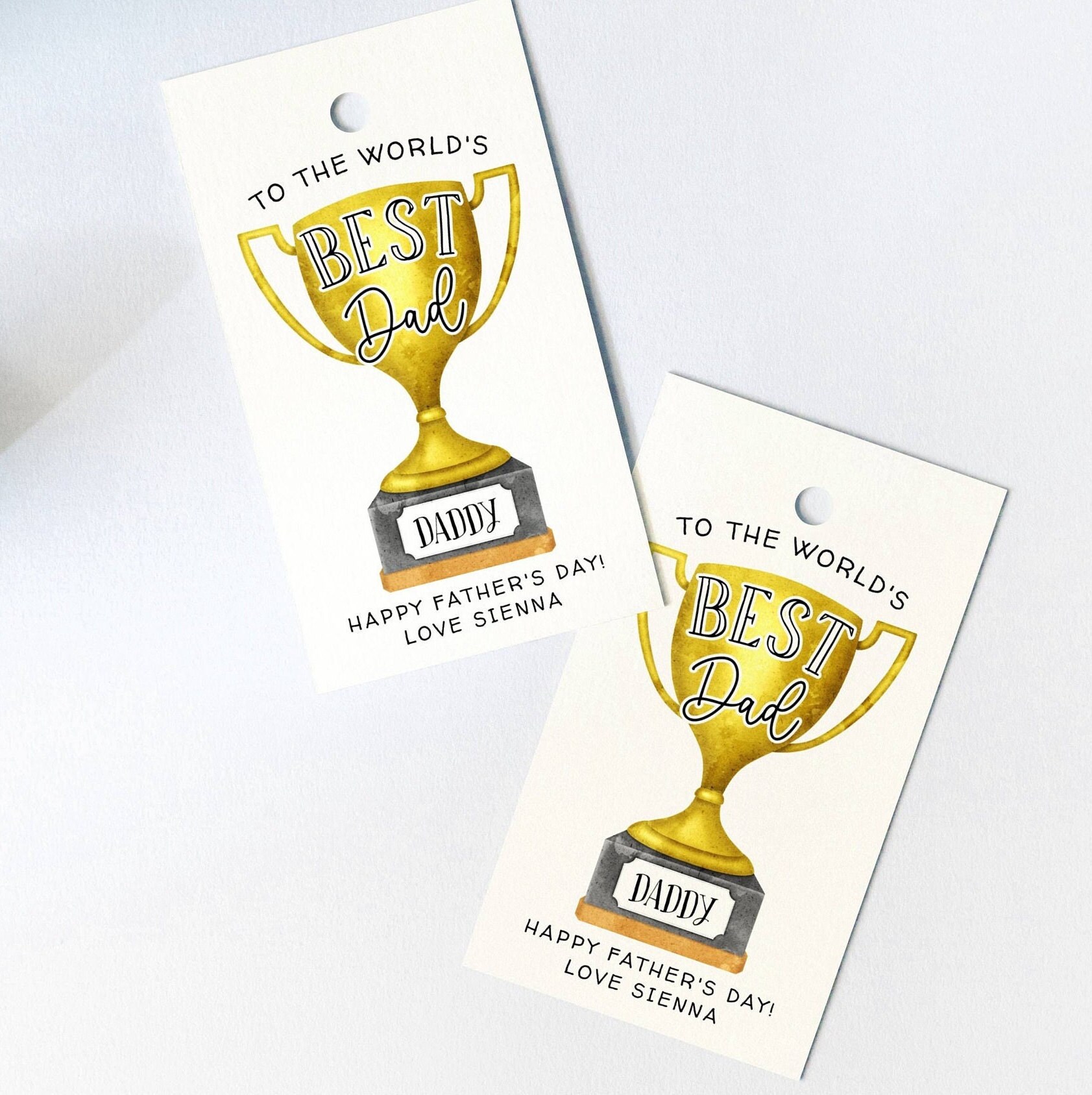 World's Best Dad Trophy Gift Tag Template Printable - Etsy Canada