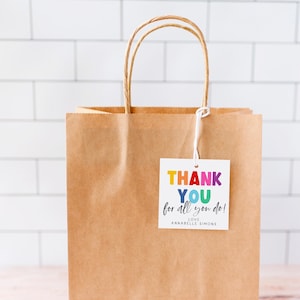 Thank You for All You Do Gift Tag Template, Printable Teacher ...