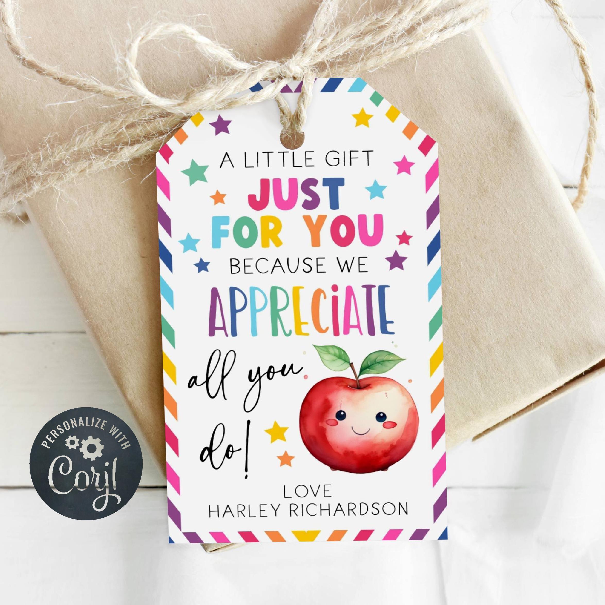 Teacher Appreciation Gift Tag Template, Printable A Little Treat Just ...