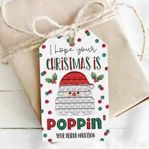 Christmas Pop It Gift Tag Template Printable Poppin' - Etsy