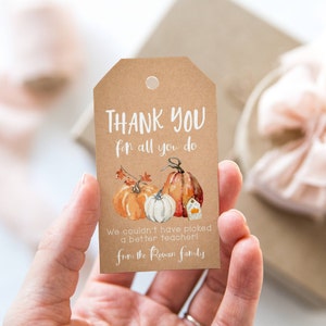 Printable Thanksgiving Teacher Tag Template, Fall Teacher Appreciation ...