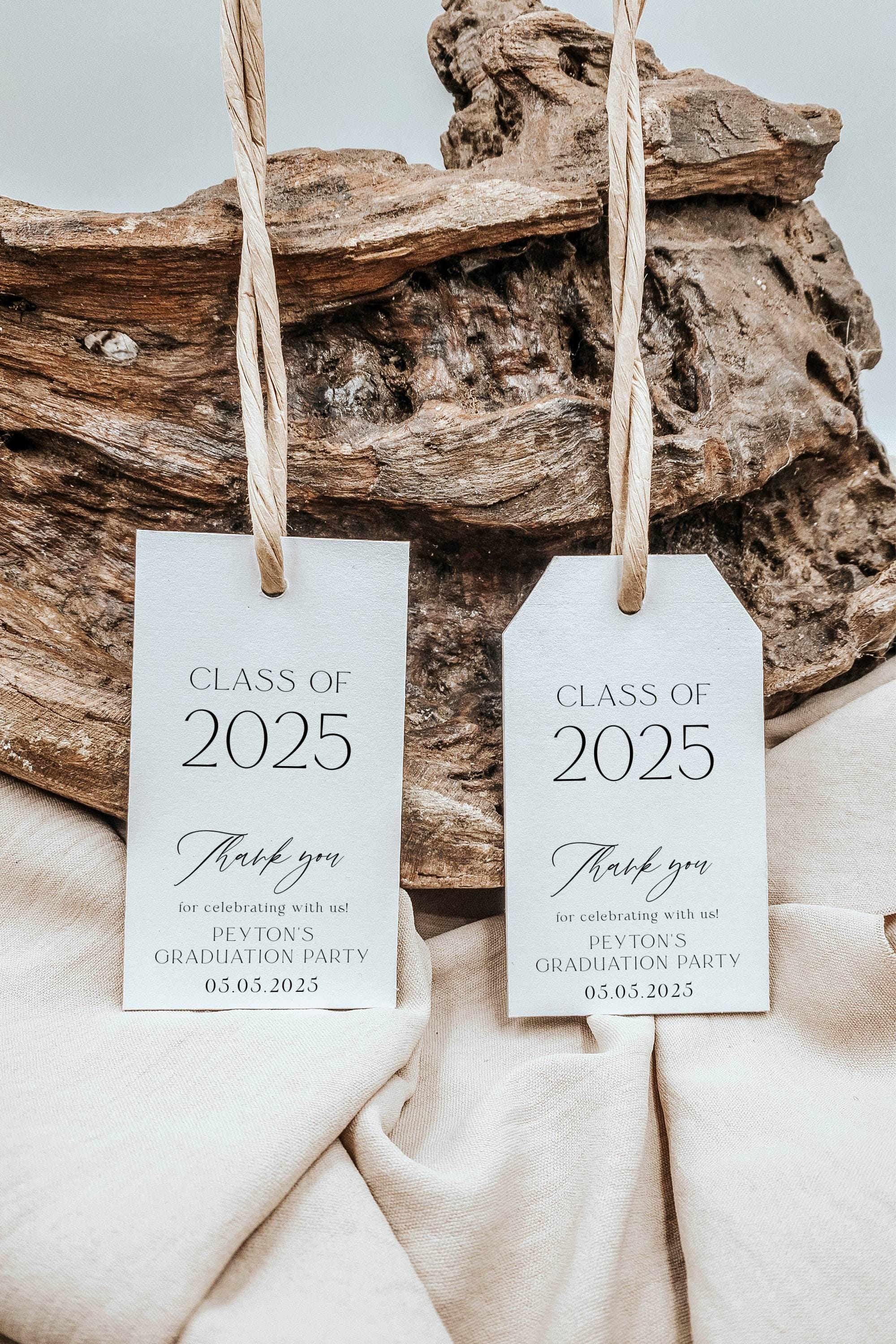 Graduation Class of 2025 Favor Tag Template, Printable Simple Modern ...