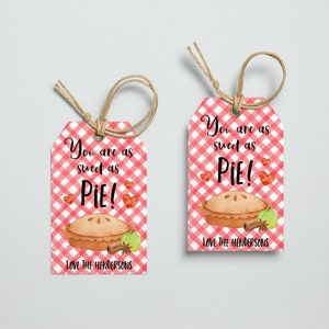 Printable Pie Gift Tag Template Editable You Are As Sweet As | Etsy