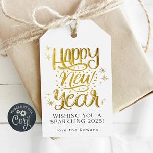 Happy New Year Gift Tag Template, Printable New Year's Eve Party Favor ...