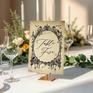 Halloween Gothic Frame Table Number Template, Printable Vintage Wedding ...