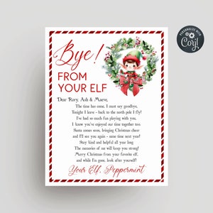 Editable Goodbye From Your Elf Letter Template, Printable Elf Farewell ...