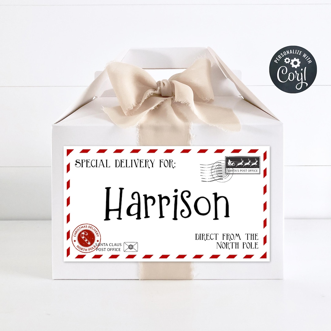 Editable Christmas Gable Box Label Template, Printable Christmas Eve ...
