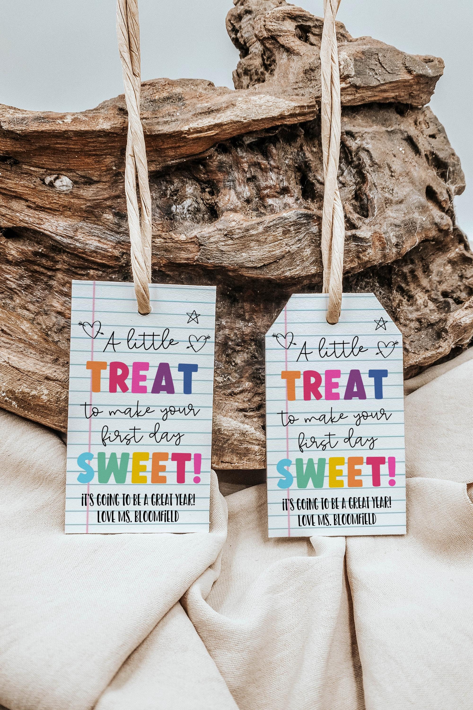 Back to School Gift Tag Template, Printable Class Favors, Editable A ...