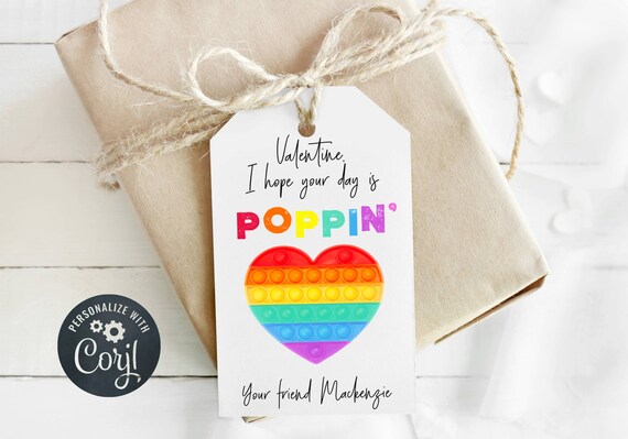 Valentine Pop It Gift Tag Template Printable Poppin | Etsy