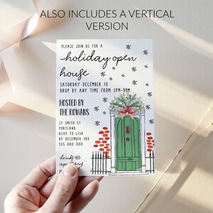 Holiday Open House Invitation Template, Printable Christmas Party ...