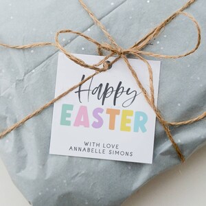 Happy Easter Gift Tag Template, Printable Pastel Easter Favor Tag ...