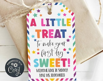 EDITABLE Back to School Gift Tag Template, Printable Class Favors ...