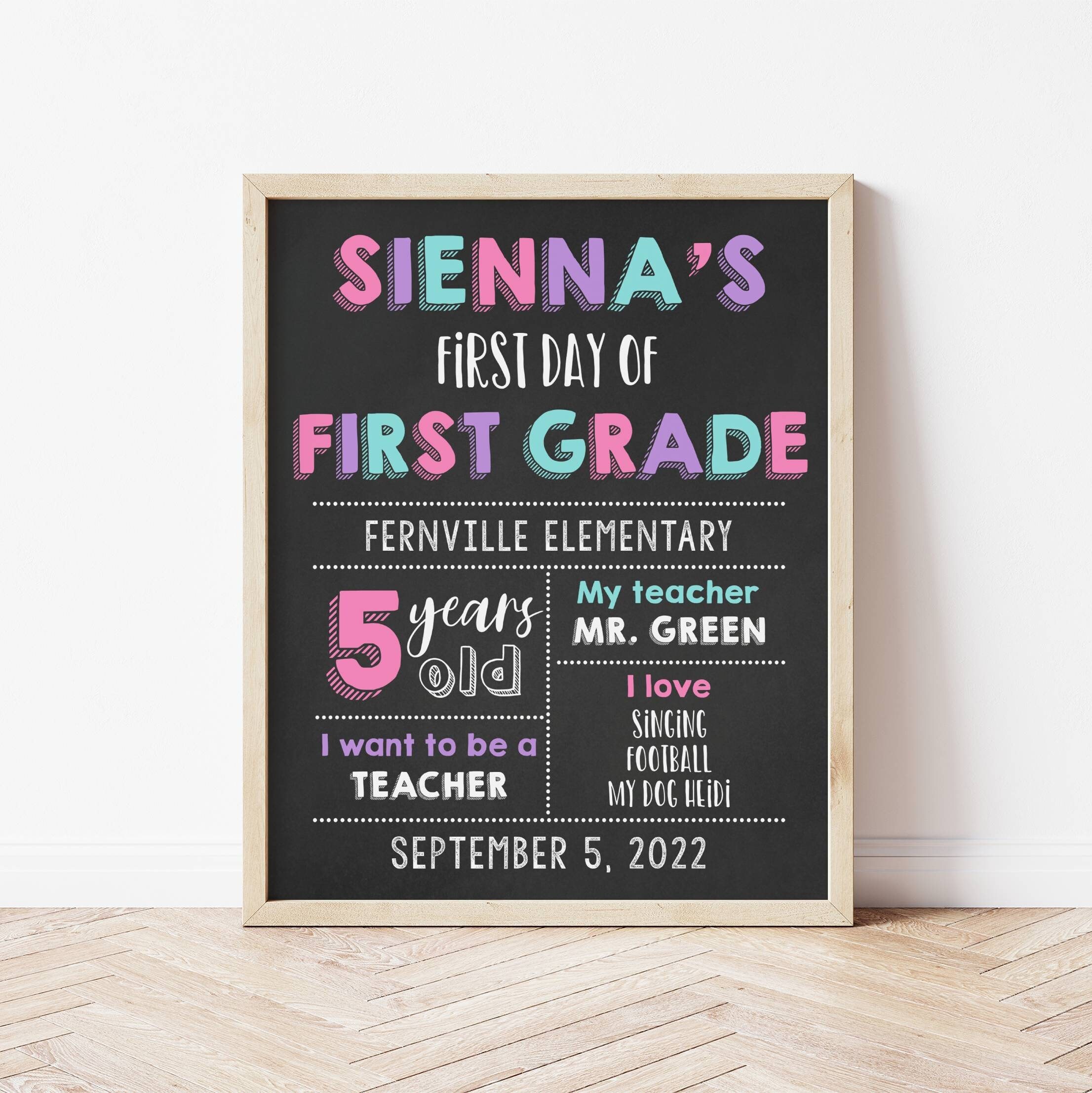 Editable First Day of School Sign Template Printable First | Etsy