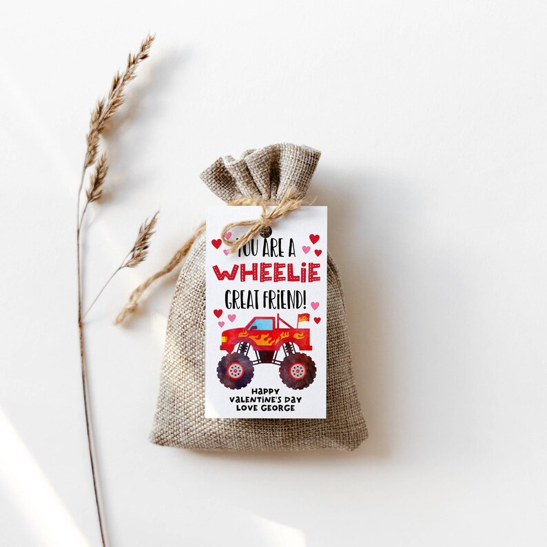 You Are A Wheelie Great Friend Gift Tag Template, Printable Valentine's ...