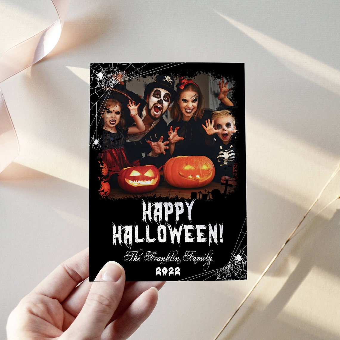 Halloween Photo Card Template Printable Spooky Halloween - Etsy