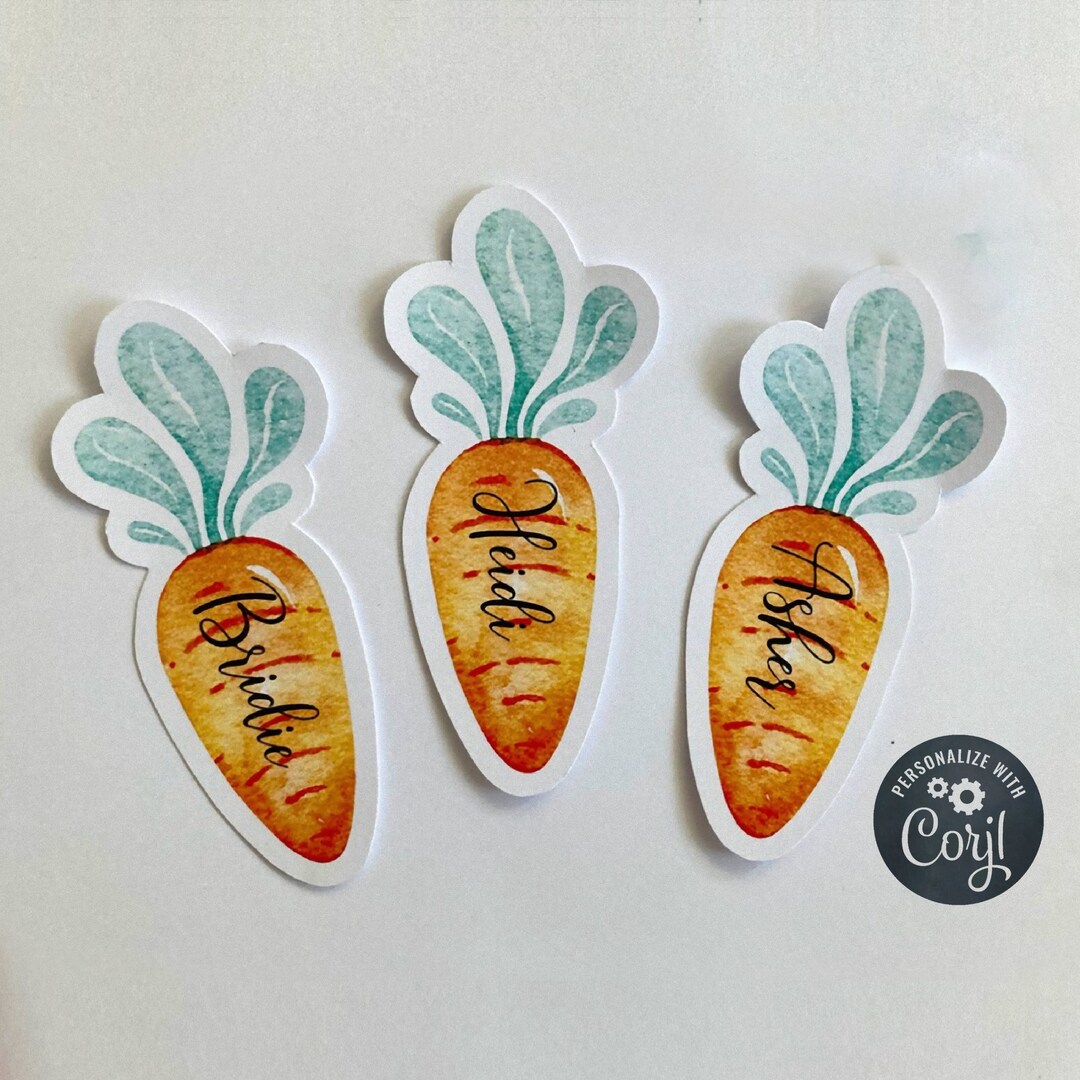 Printable Carrot Gift Tag Template, Personalized School Easter Favor ...