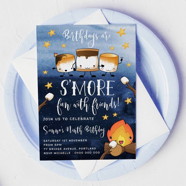 Smore Fun With Friends Invitation - Etsy