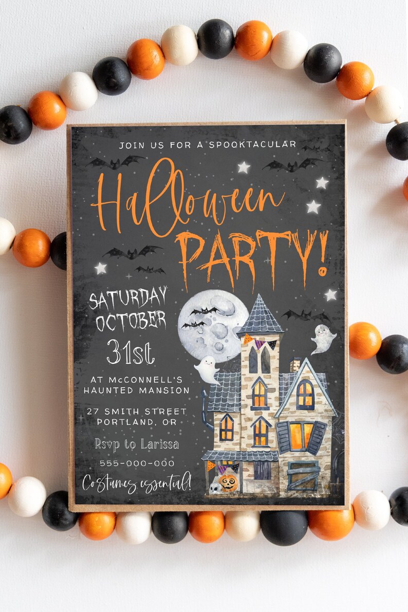 Editable Halloween Party Invitation Template Printable - Etsy