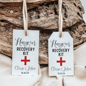 Hangover Recovery Kit Favor Tag Template, Printable Minimal Modern ...