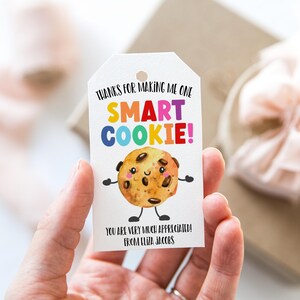 Smart Cookie Teacher Appreciation Gift Tag Template, Printable Favor ...