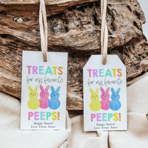 Treats for My Favorite Peeps Gift Tag Template, Printable Bunny Candy ...